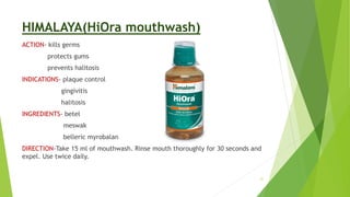 Mouthwashes in oral lesions | PPTX