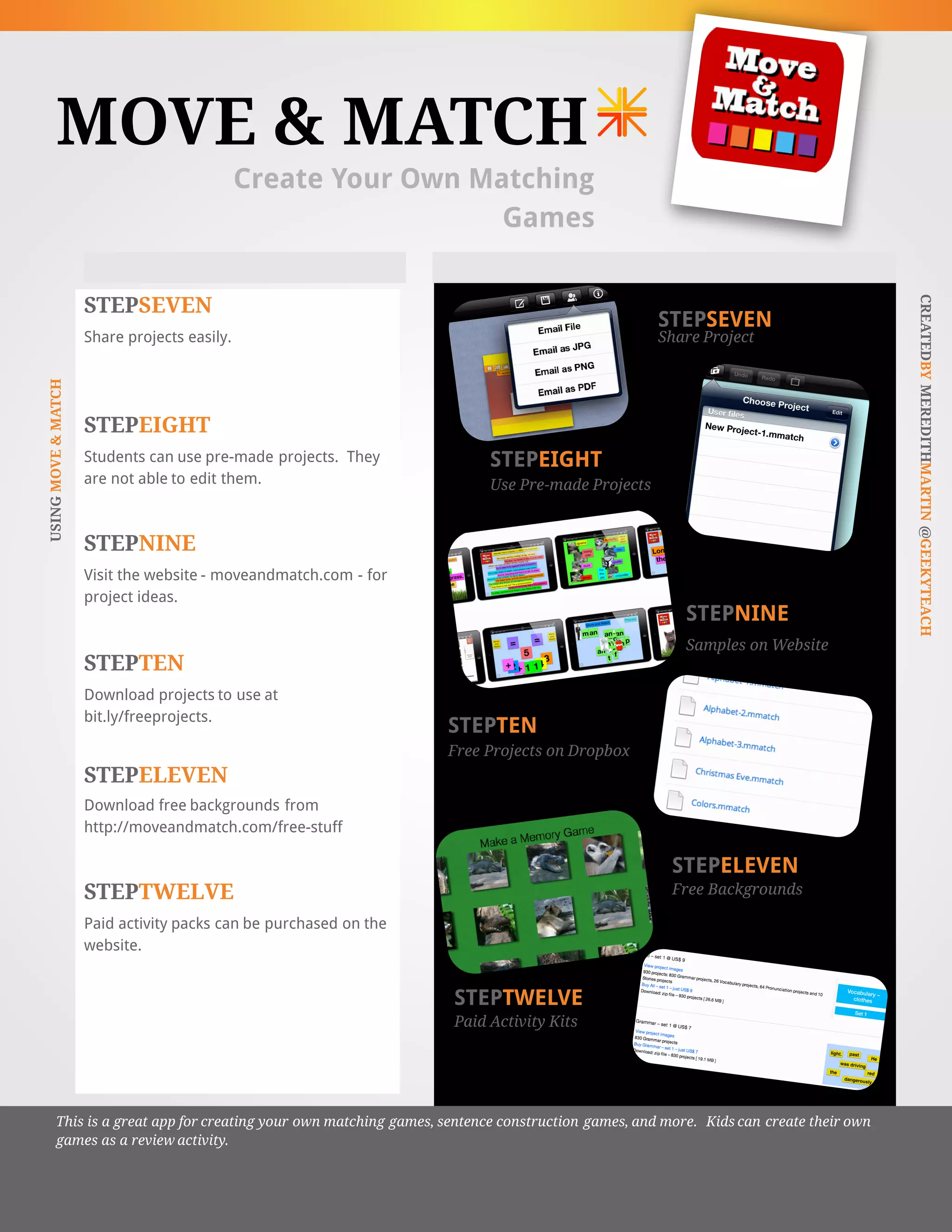 Move & Match App Tutorial | PDF
