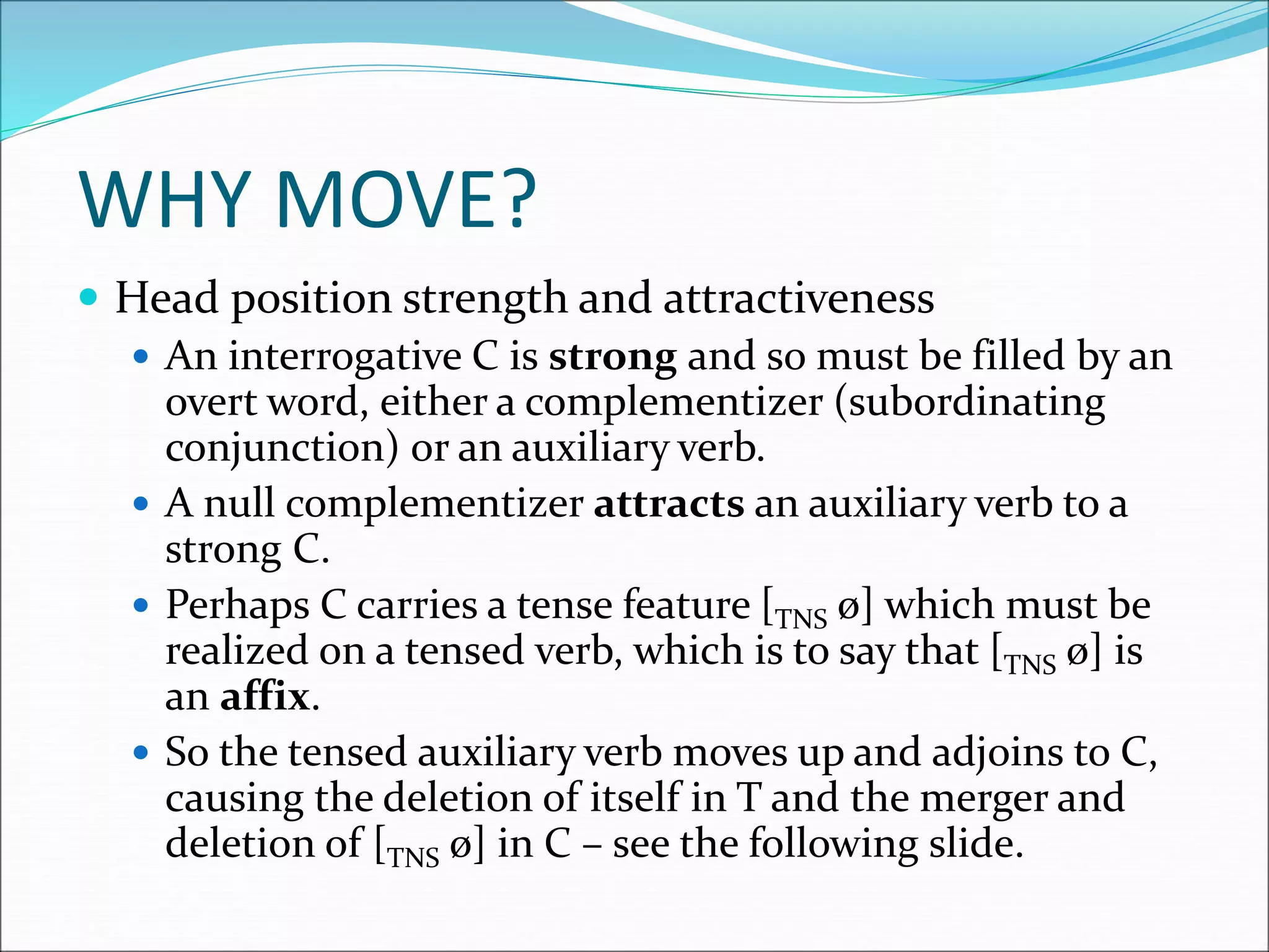 Head Movement and verb movement | PPT