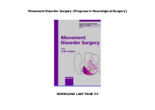 Movement Disorder Surgery (Progress in Neurological Surgery)