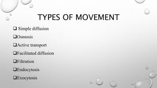 Movement across membrane | PPT