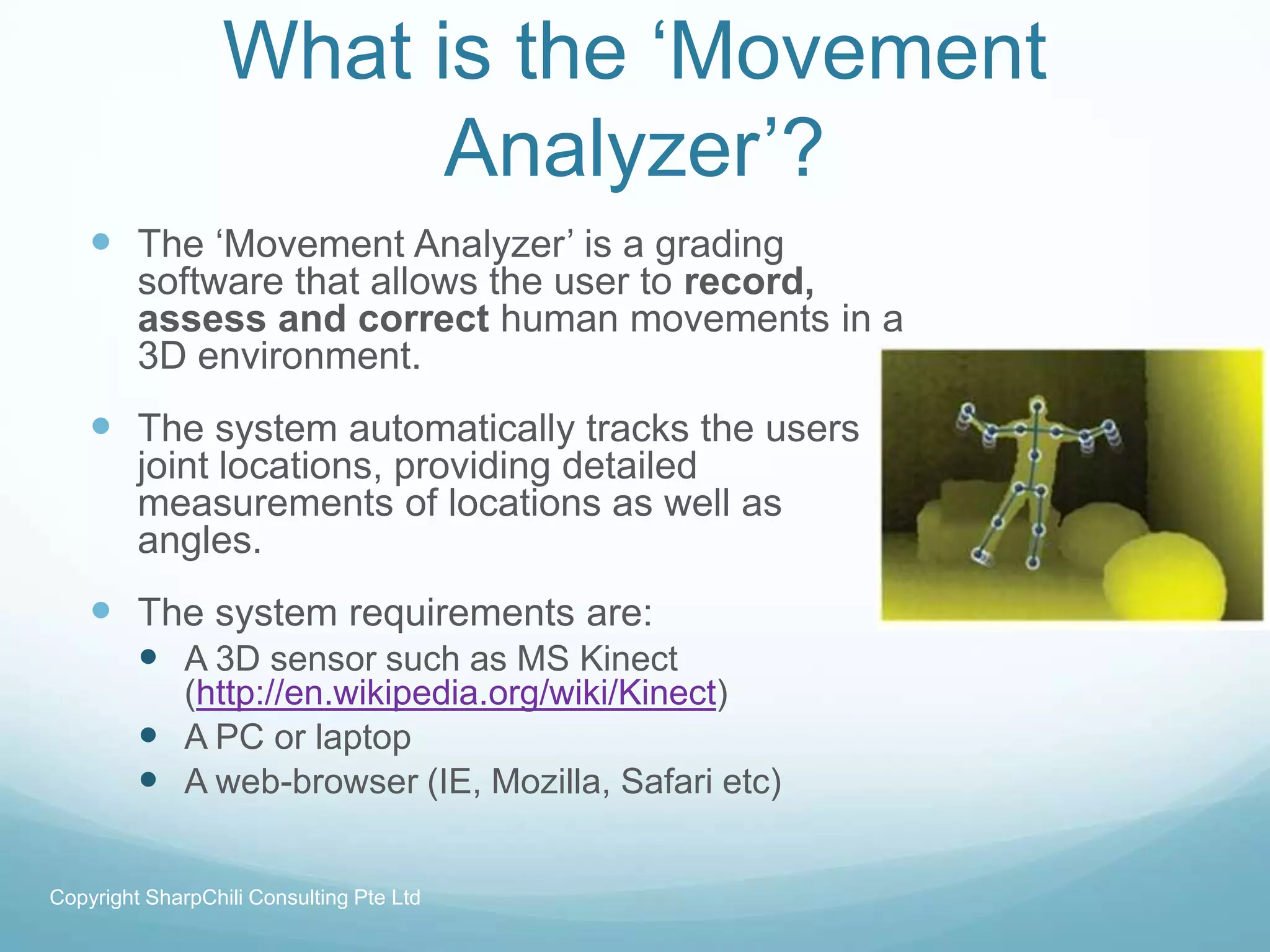 Movement analyzer beta v0.1 | PPTX | Computer Software and Applications | Computing