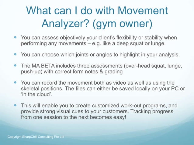 Movement analyzer beta v0.1 | PPTX | Computer Software and Applications | Computing