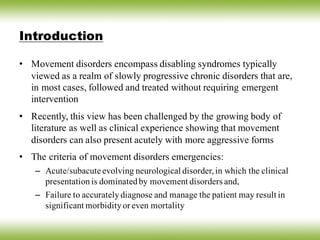 Movement disorders emergencies | PDF