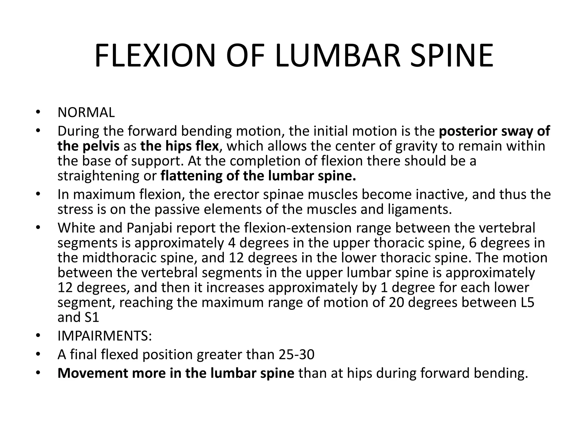 Movement impairments of cervical and lumbar spine | PPTX