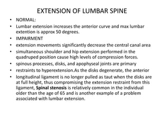 Movement impairments of cervical and lumbar spine | PPTX