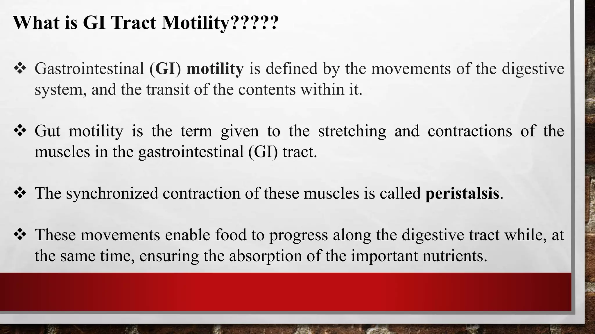 Movement in gastrointestinal tract | PPTX