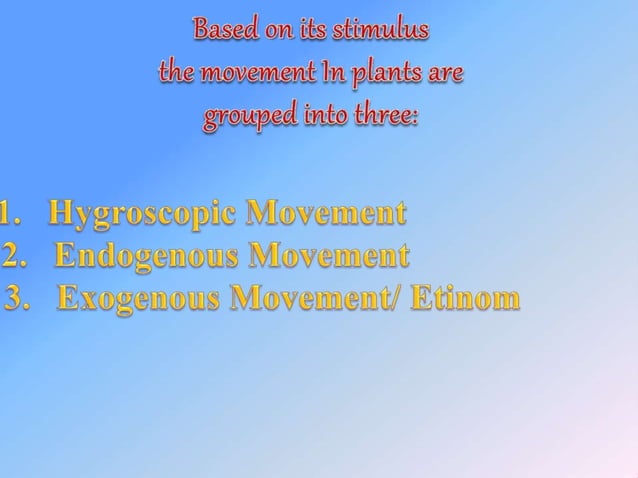 Movement in plants | PPTX | Biological Sciences | Science