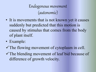 Movement in plants | PPTX