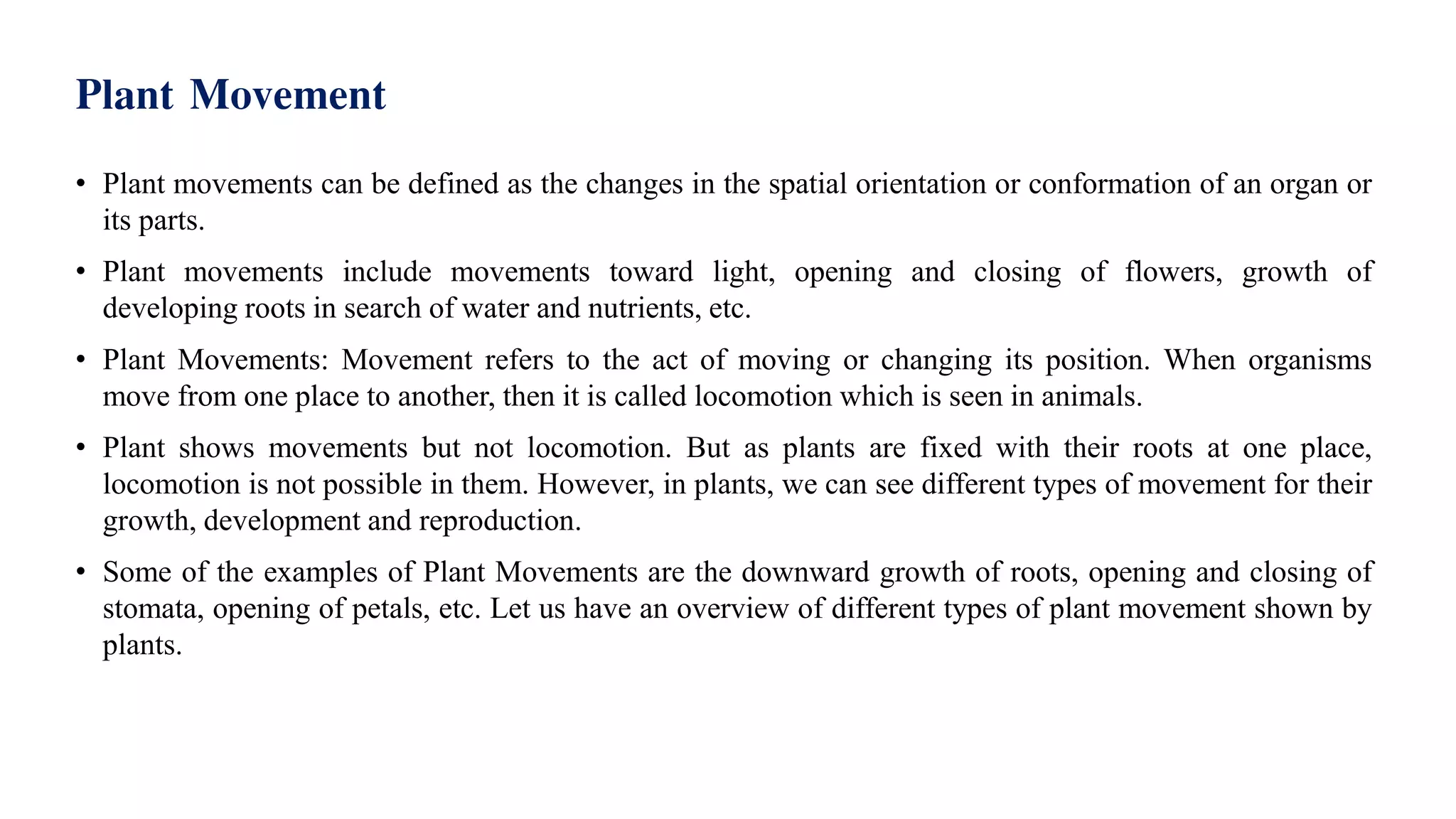 Movement in plants | PPTX
