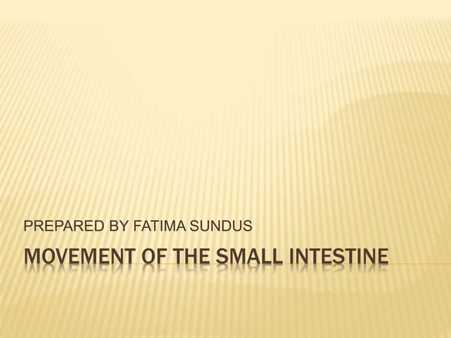 MOVEMENT OF SMALL INTESTINE.pptx | Medical Health