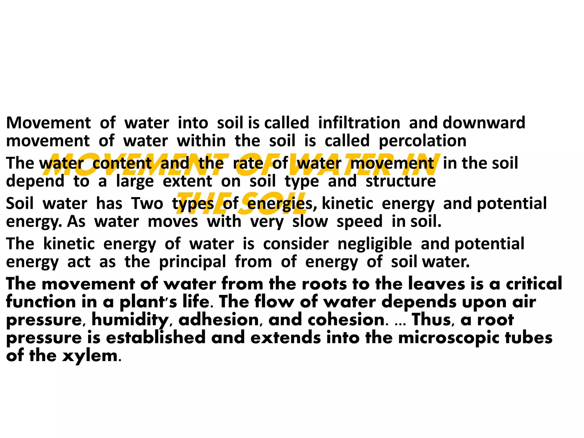 Movement of water and ion in the soil 508 | PPTX