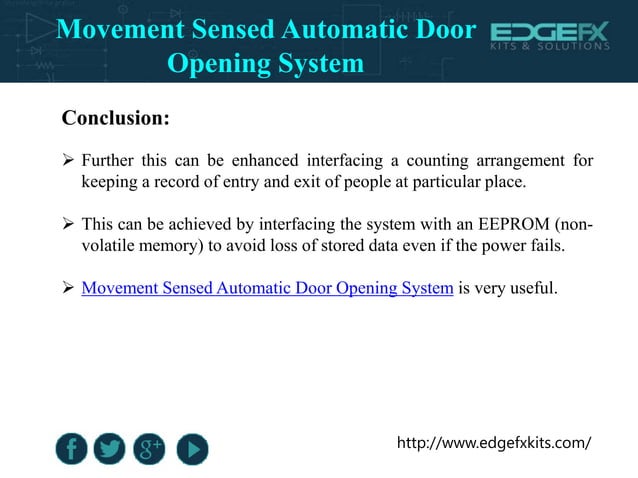 Movement Sensed Automatic Door Opening System | PPT Movement Sensed Automatic Door Opening System | PPT