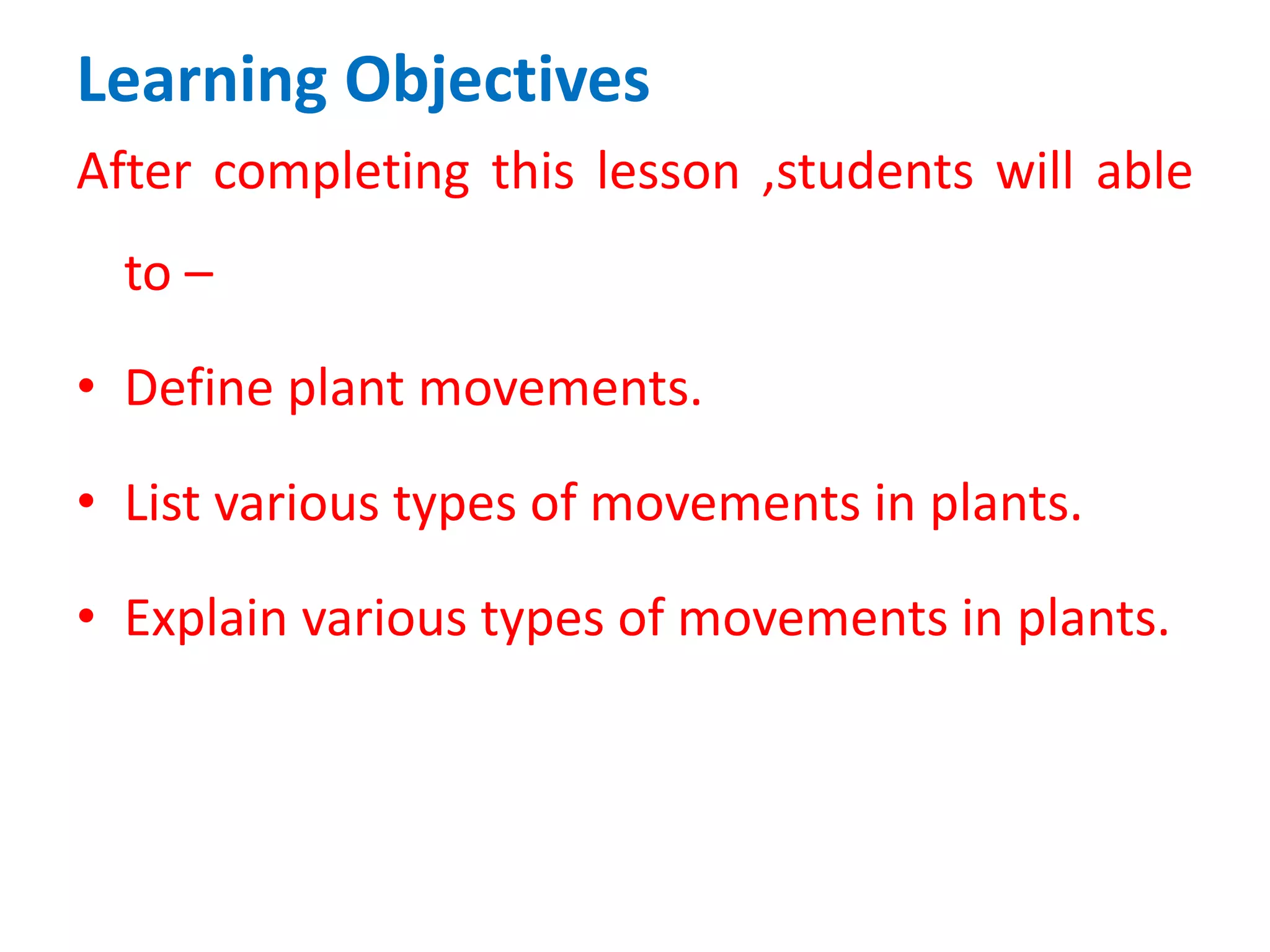 Movements in plants | PPTX