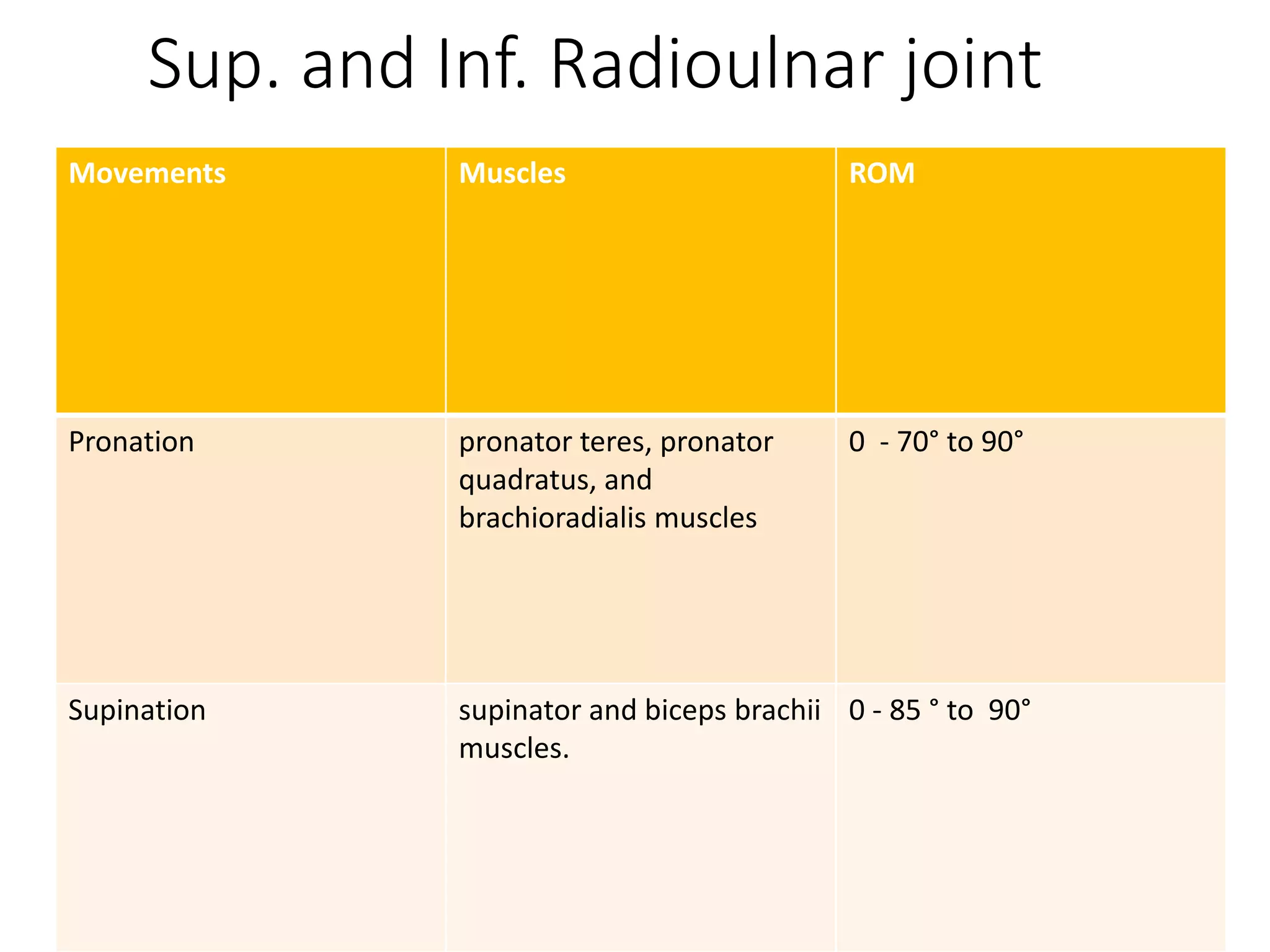 MOVEMENTS, MUSCLES and ROM of all upper and lower limb joints movements ...