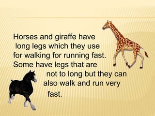 SCIENCE BODY PARTS THEAT ENABLE animals TO MOVE.pptx