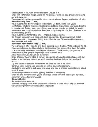 Grade 7 Movement Unit (Drama) | DOCX