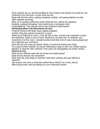 Grade 7 Movement Unit (Drama) | DOCX