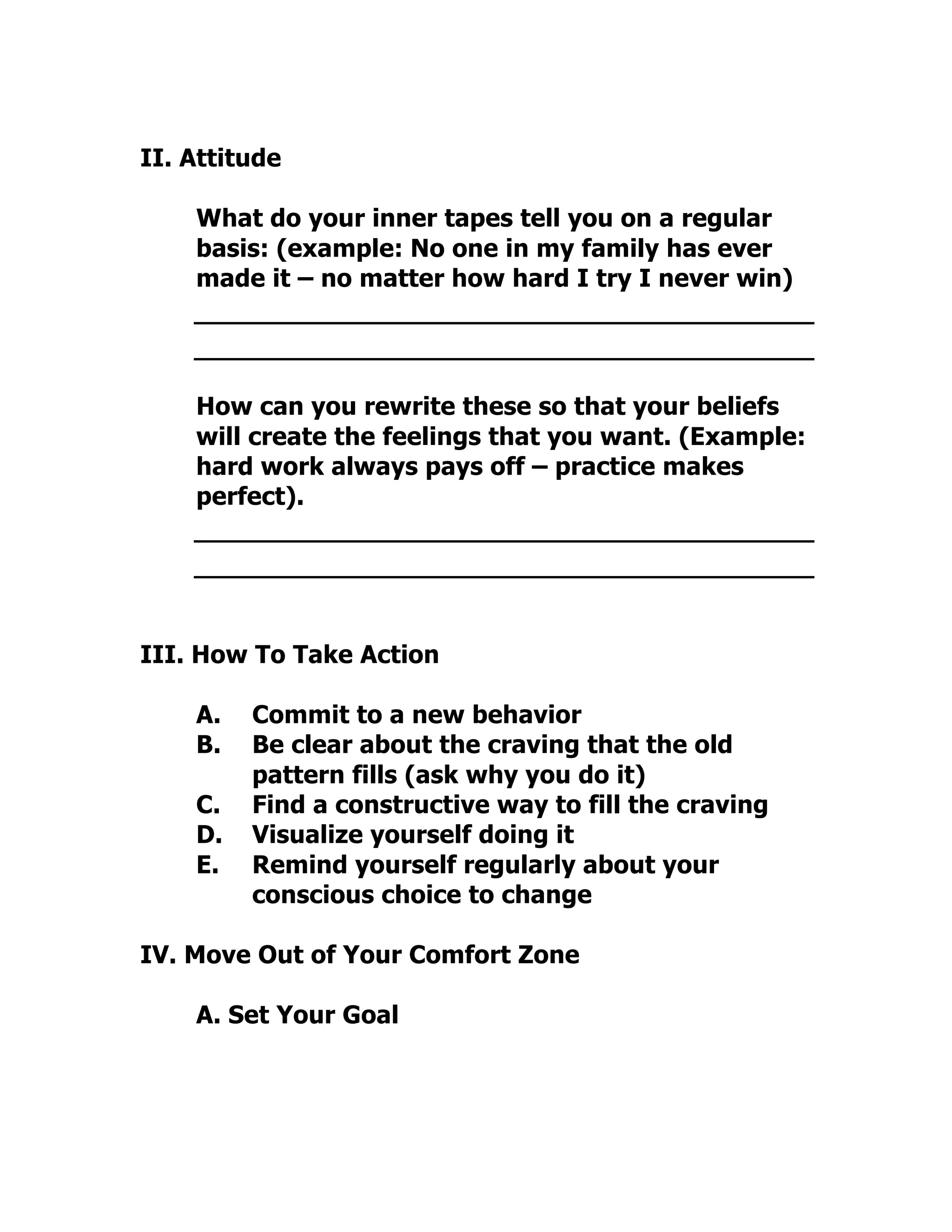 Move out of your comfort zone worksheets | PDF