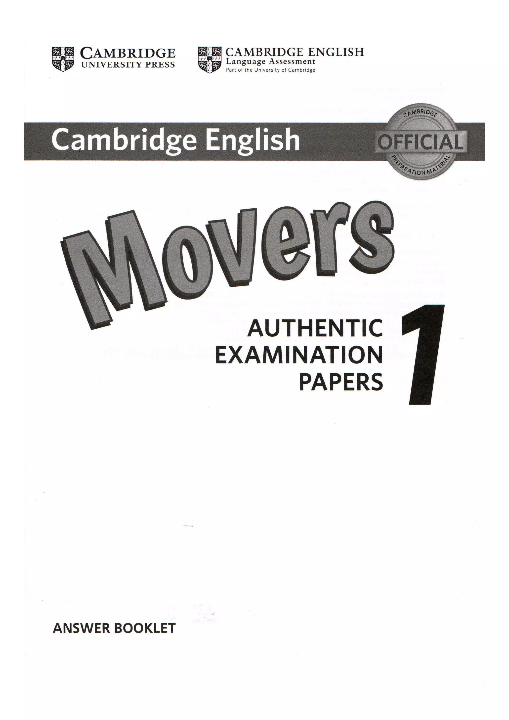Movers 1 authentic_examination_papers_answer_booklet | PDF