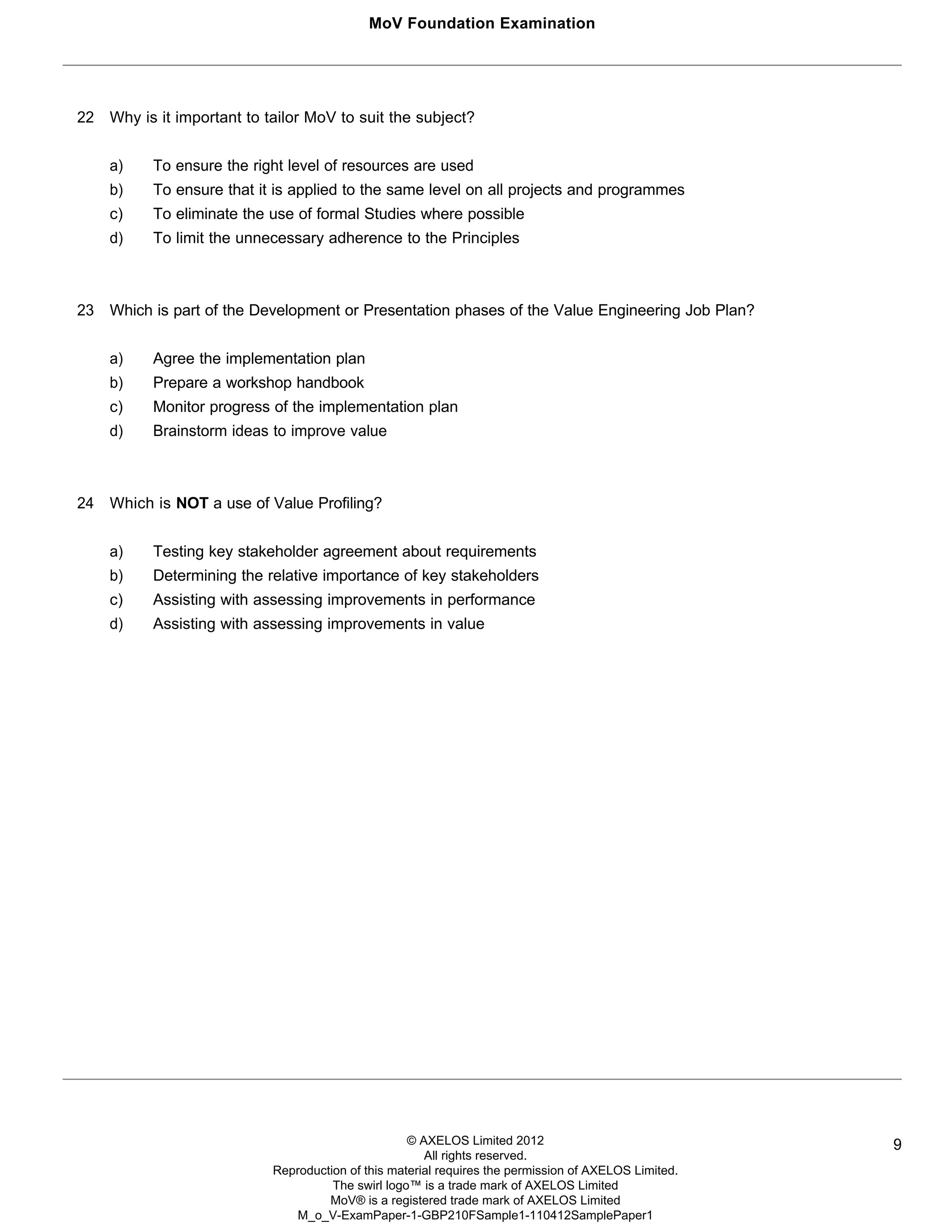 MoV foundation sample paper | PDF