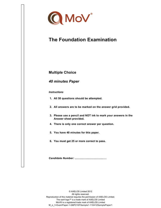 MoV foundation sample paper | PDF