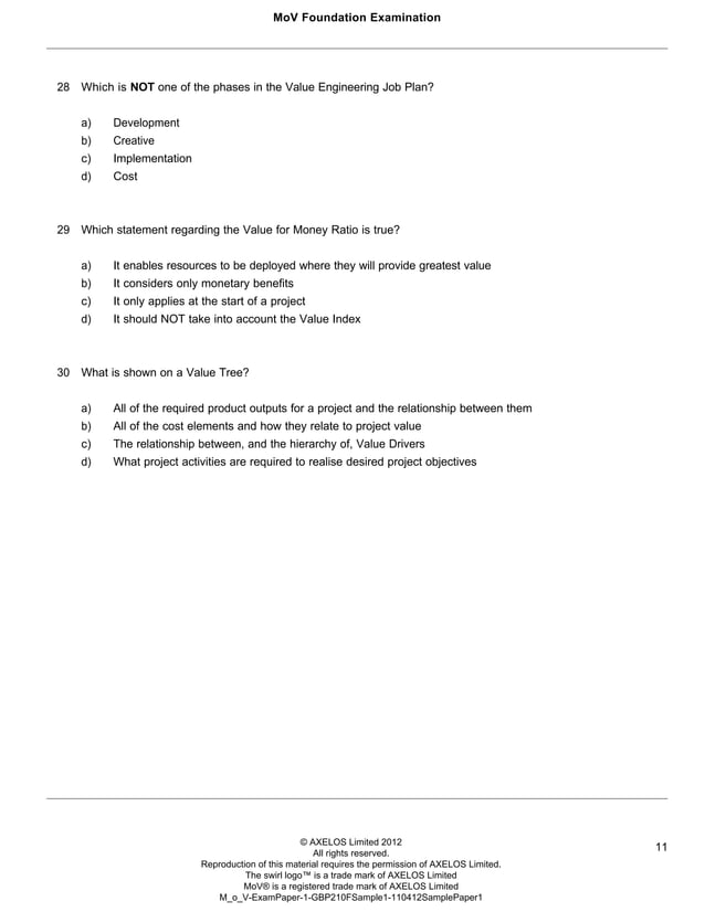 MoV foundation sample paper | PDF