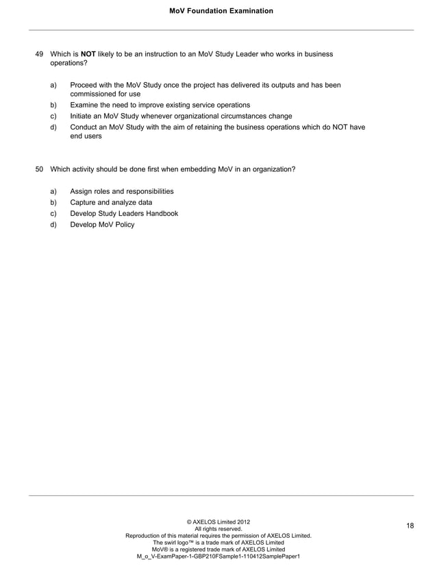 MoV foundation sample paper | PDF