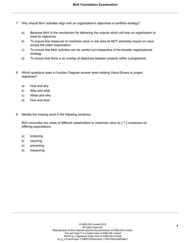 MoV foundation sample paper | PDF