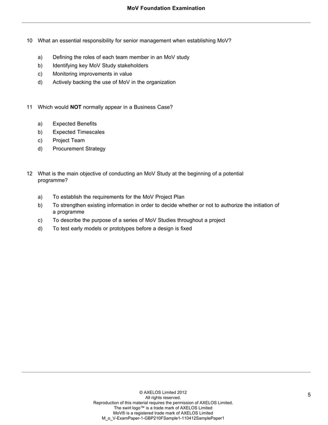 MoV foundation sample paper | PDF