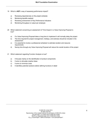 MoV foundation sample paper | PDF