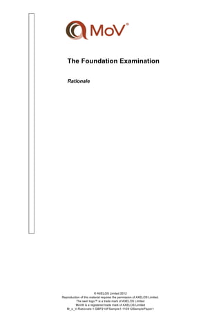 Mov foundation sample paper rationales | PDF