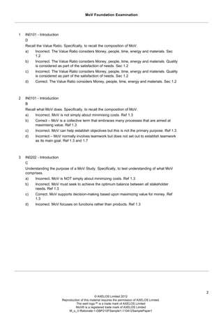 Mov foundation sample paper rationales | PDF