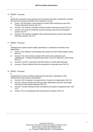 Mov foundation sample paper rationales | PDF