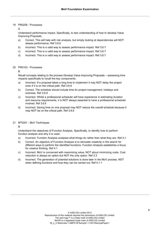 Mov foundation sample paper rationales | PDF