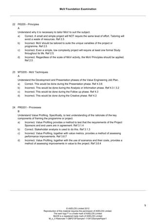 Mov foundation sample paper rationales | PDF