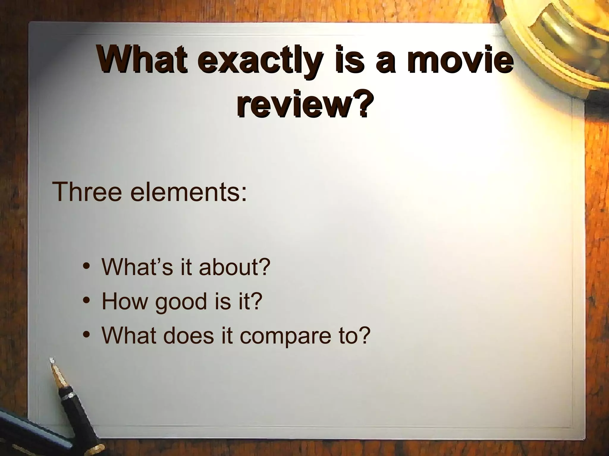 Movie Review Writing | PPT