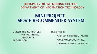 powerpoint presentation on movie recommender system. | PPT