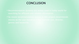 powerpoint presentation on movie recommender system. | PPTX