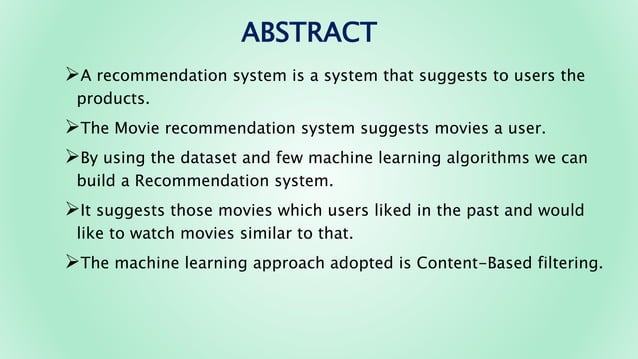 powerpoint presentation on movie recommender system. | PPTX | Operating Systems | Computer ...