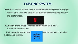 powerpoint presentation on movie recommender system. | PPTX