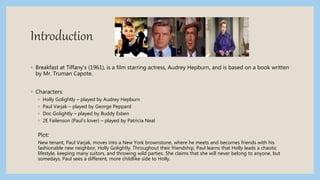 Movie analysis: Breakfast at Tiffany's | PPTX