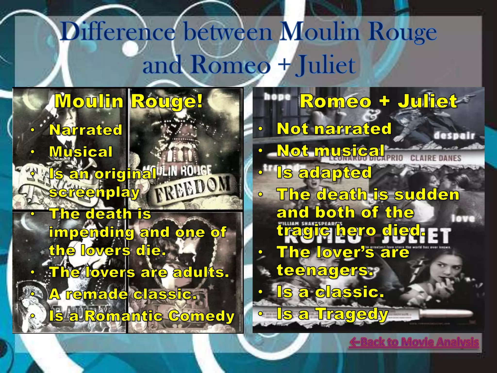 Movie analysis romeo and juliet and moulin rouge | PPTX
