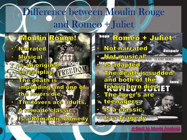 Movie analysis romeo and juliet and moulin rouge | PPT