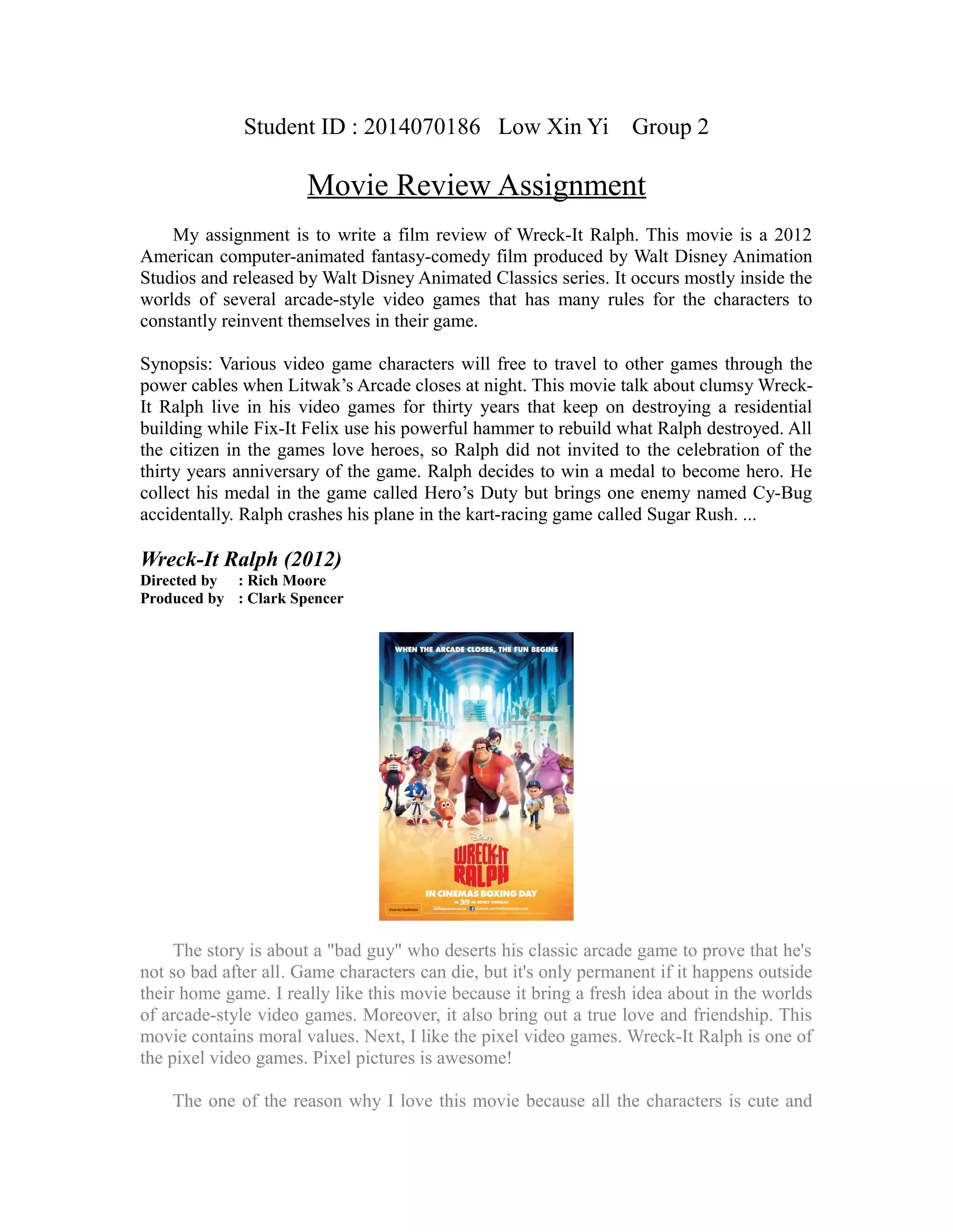 Movie assignment MoeR | PDF