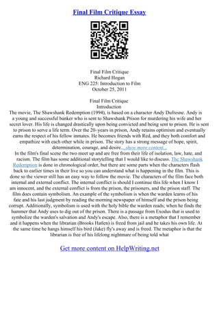 Movie Critique Essay | PDF