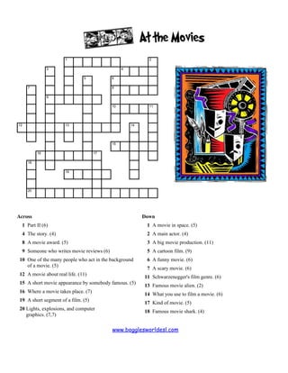 Movie Crossword Puzzle | PDF