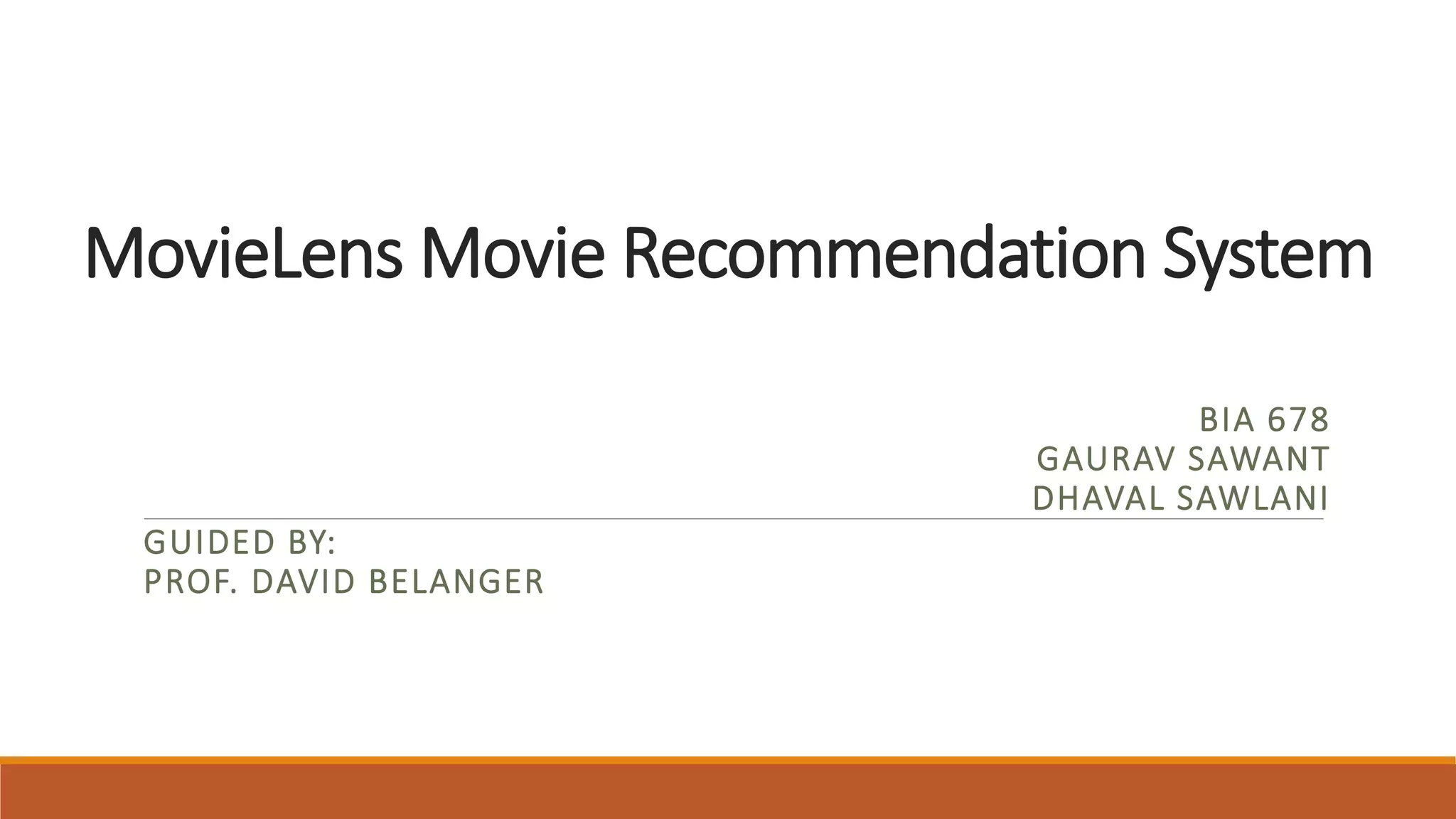 Movie lens movie recommendation system | PPT