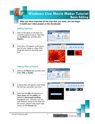 Windows Movie Maker 2010 | PDF