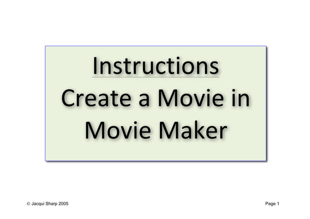 Movie maker notes | PDF